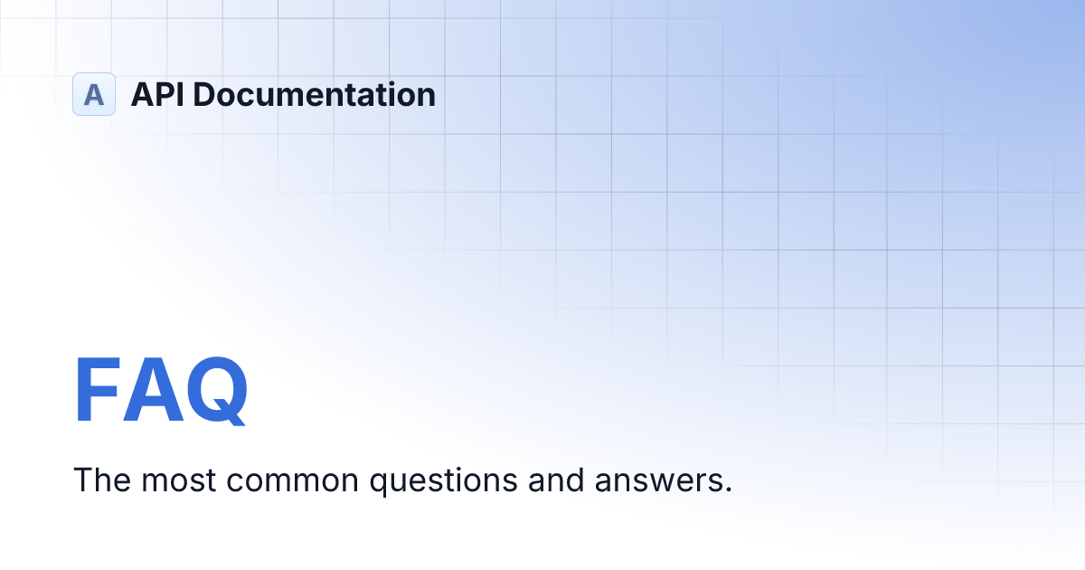 FAQ | API Documentation